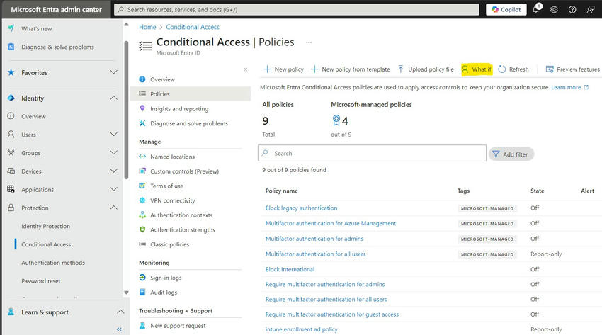 Use What If Tool to Troubleshoot Conditional Access in M365